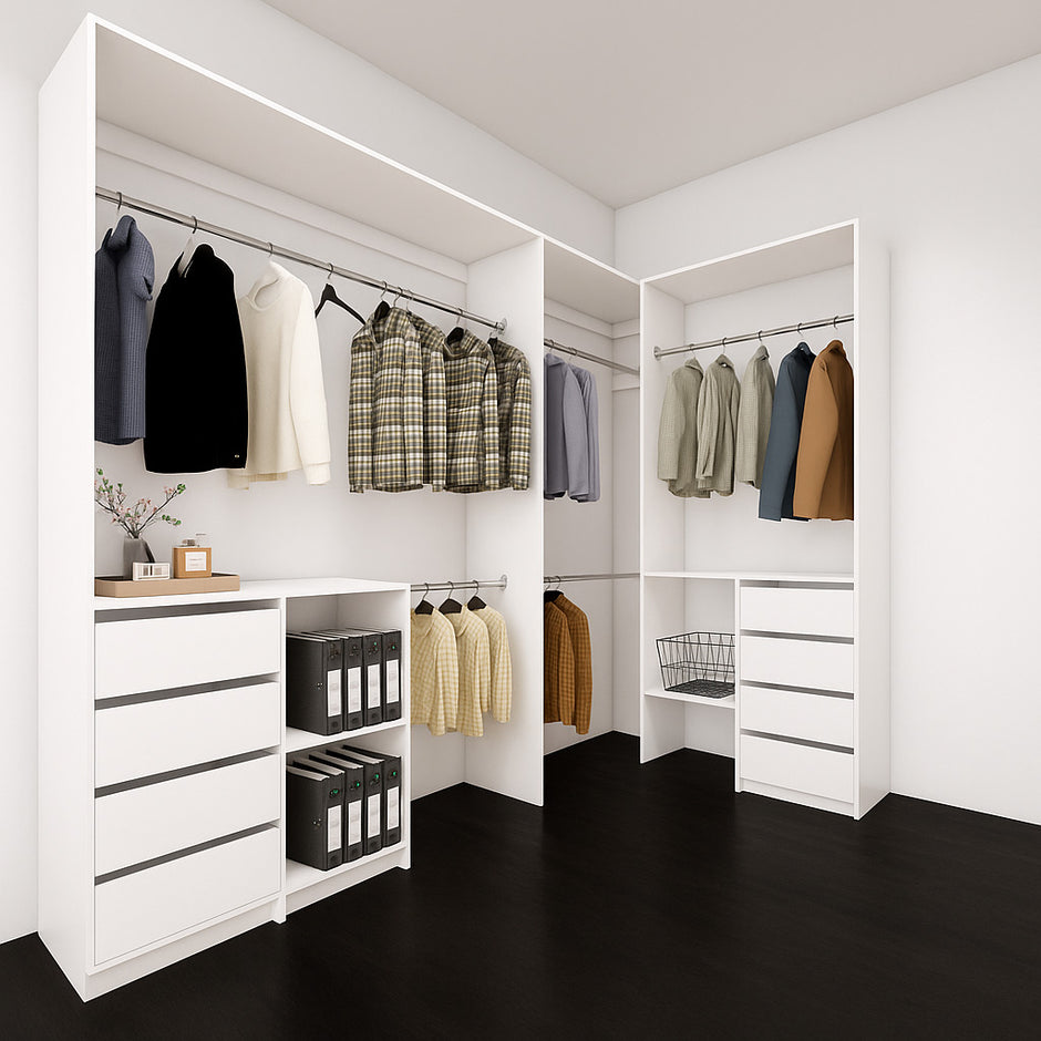 L-Shape Walk-in Wardrobes – mayacabinets